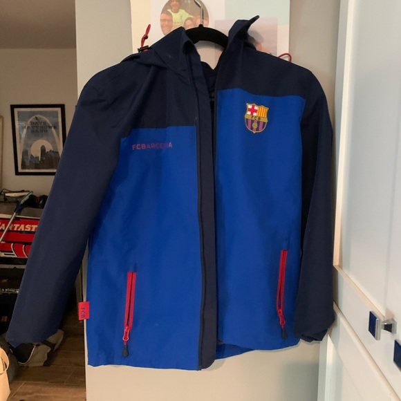 Jackets & Coats | Fc Barcelona Rain Coat | Poshmark